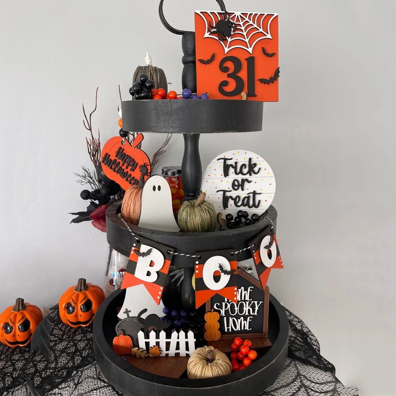 Guibest 1 Set Of Tiered Tray Decorations Wooden Signs For Home And ...
