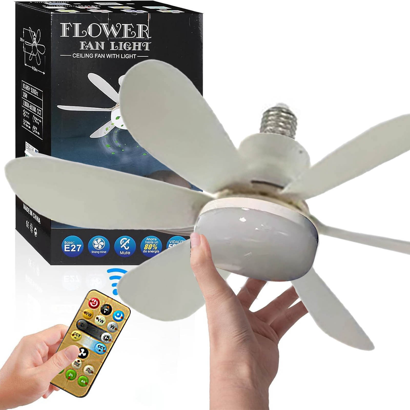 Guibest Plug In Fan With Remote Control 16.5 Inch Screw Ceiling Fan ...