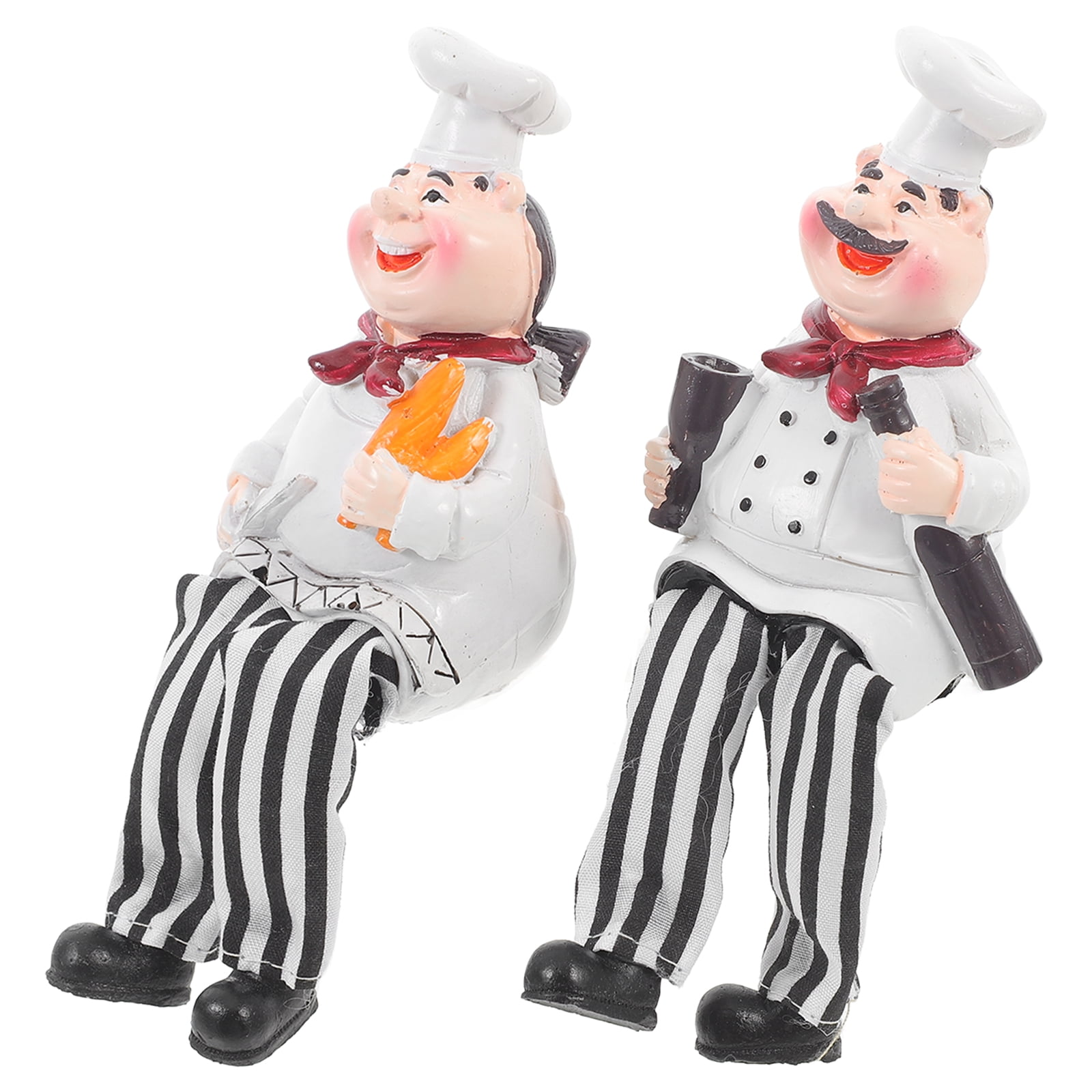 Guichaokj 2pcs Cute Cartoon Chef Figurines Resin Craft Desktop ...