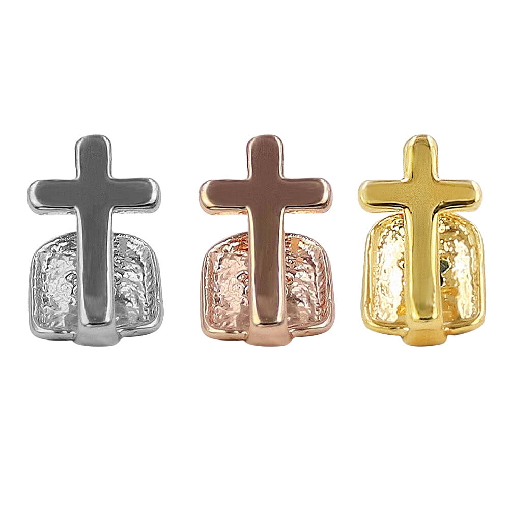 Guichaokj 3Pcs Cross Shaped Hip-Hop Teeth Brace Fake Canine Teeth ...