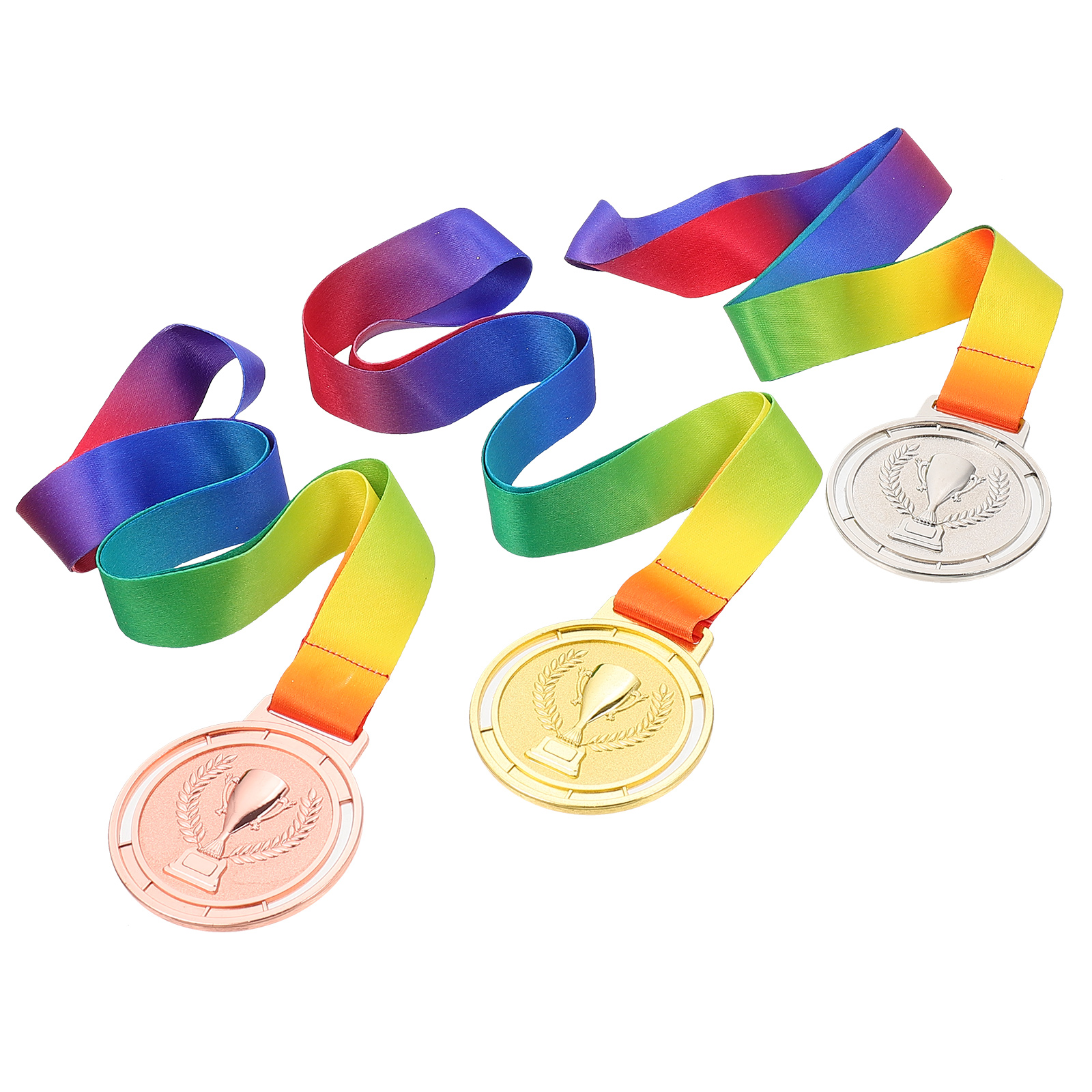 Guichaokj 3pcs Trophy Pattern Medal Gold Silver Bronze Medals Hanging ...