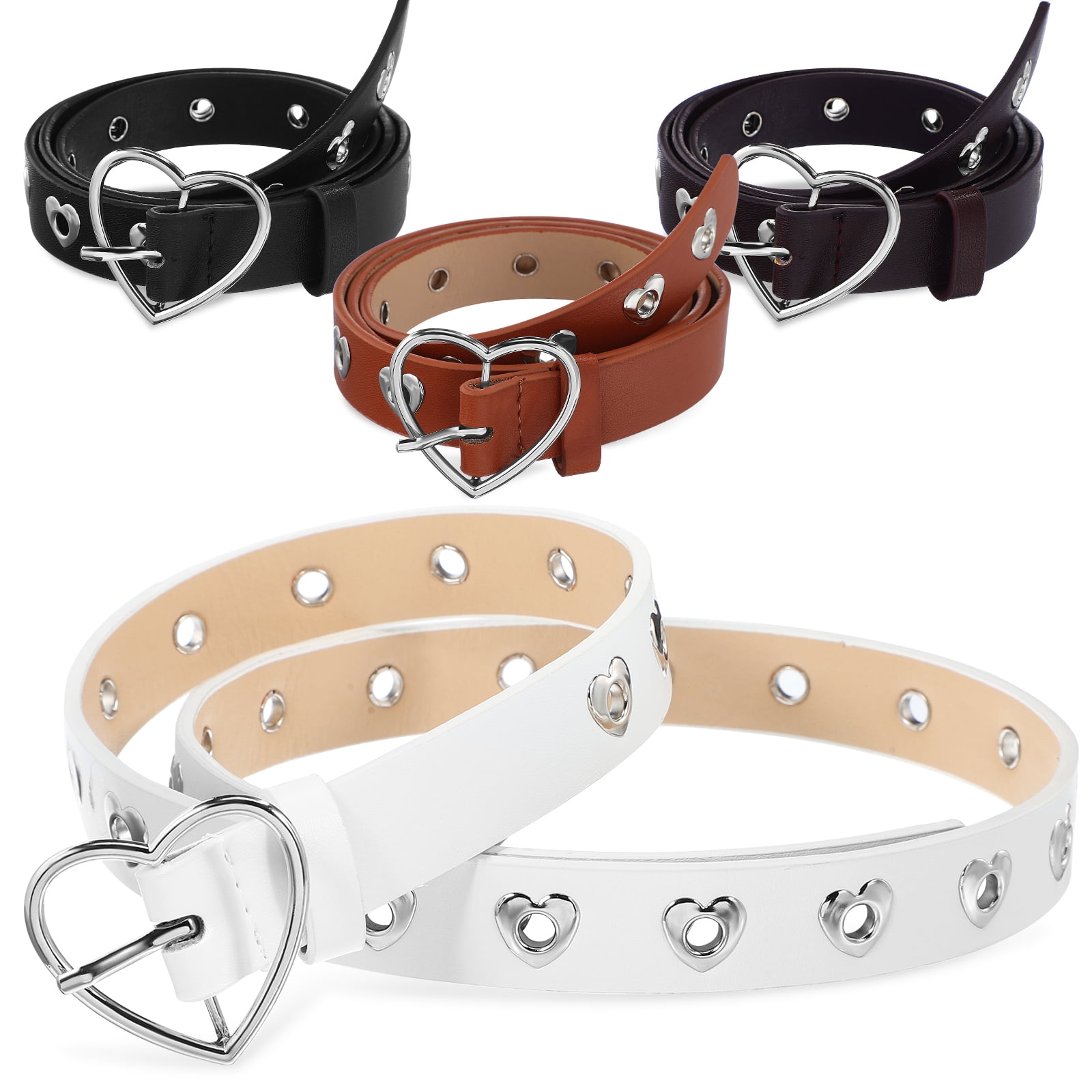 Guichaokj 4 Pcs PU Leather G-String Belts for Women, Adjustable Love ...