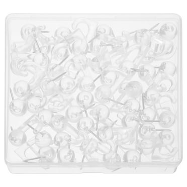 Uxcell Push Pins Plastic Round Head Map Tacks Thumb Steel Point, White ...