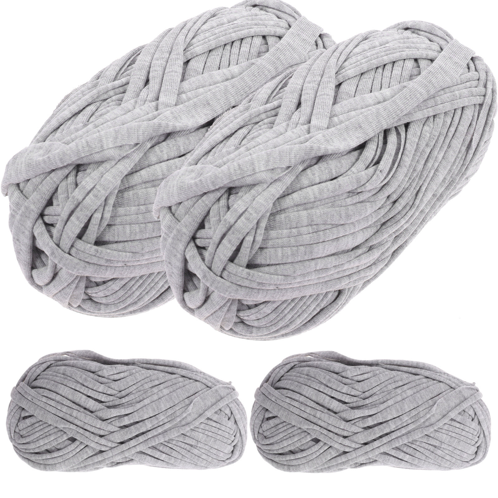 WRITWAA Braided Yarns Polyester Grey for Blanket and Bag Making 4 Rolls ...