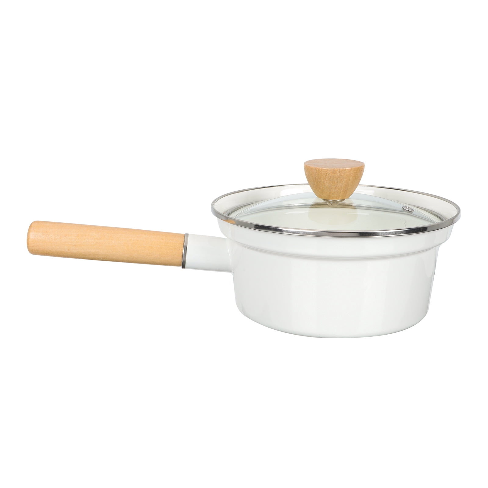 Guichaokj Enamel Milk Pot Soup Pot Food Cooking Pot With Wooden Handle ...