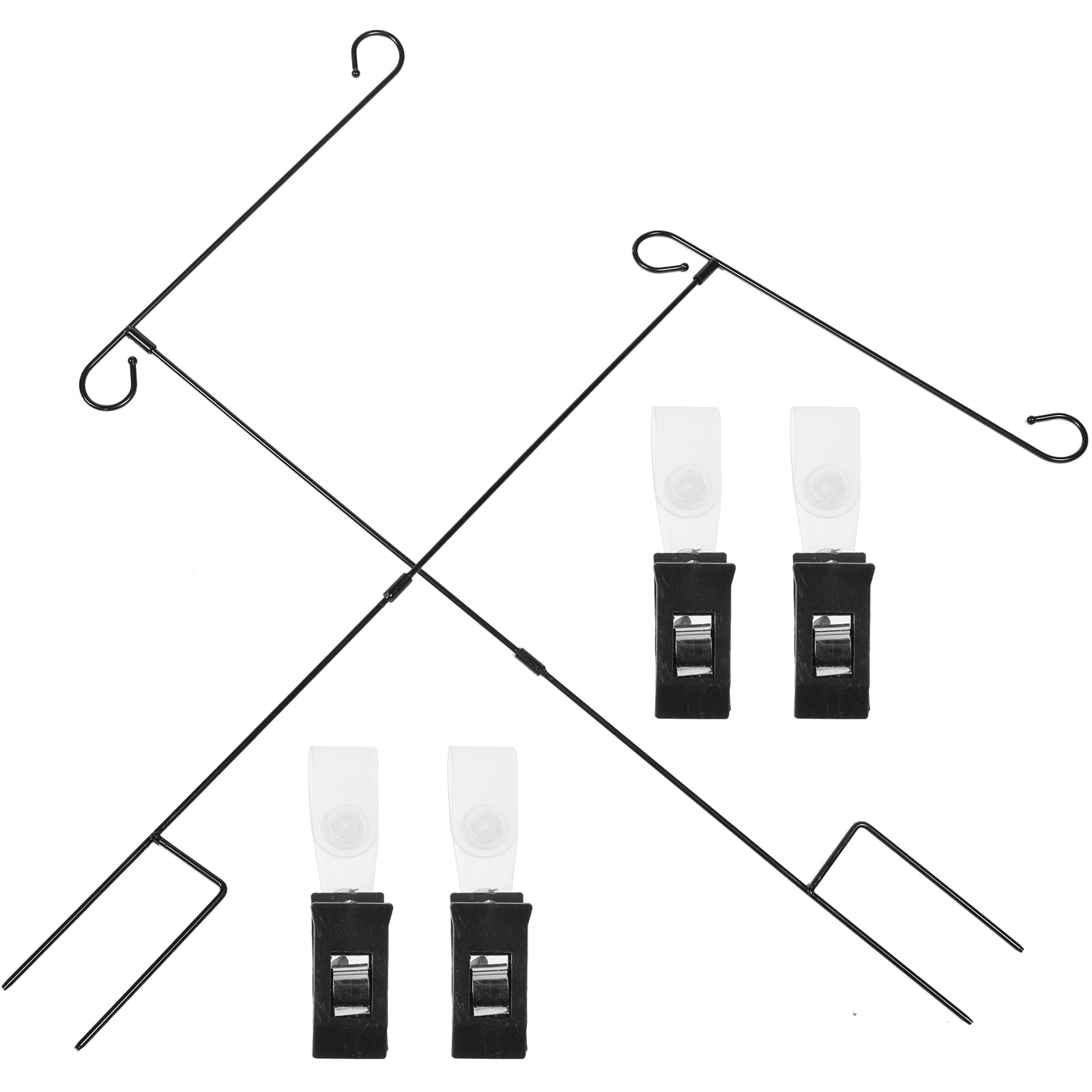 Guichaokj Garden Flag Holder Pole Post Black Wrought Iron Patio 2pcs ...