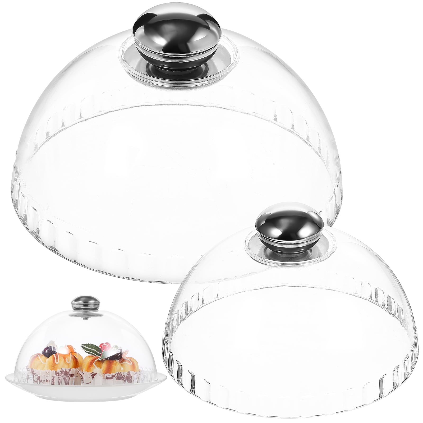 WRITWAA Dustproof Clear Food Cover Dome with Handles for Kitchen Use ...