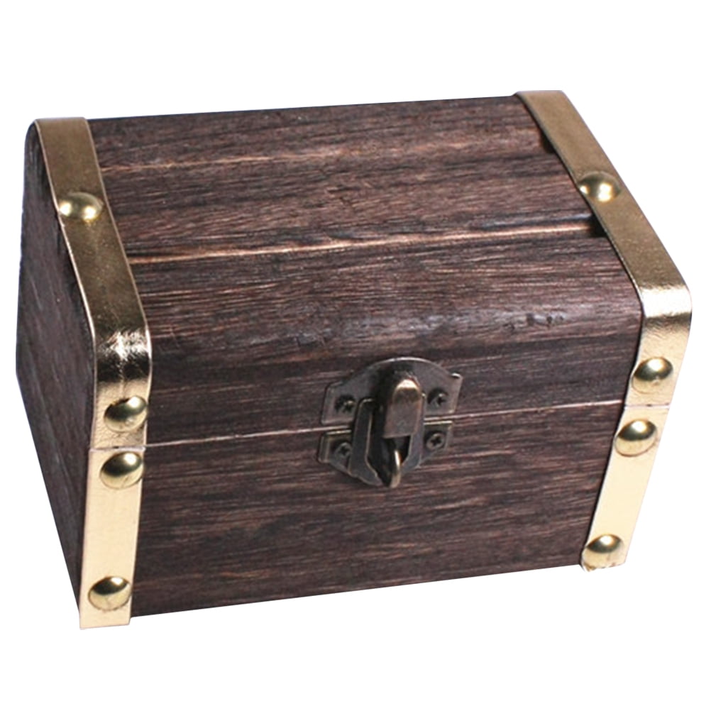 Guichaokj Wooden Treasure Chest Box Decorative Small Box Vintage Style ...