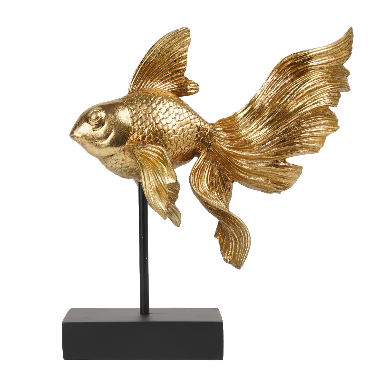 Guichifun Collectible Figurine Goldfish Statue Decor - Betta Sculpture ...