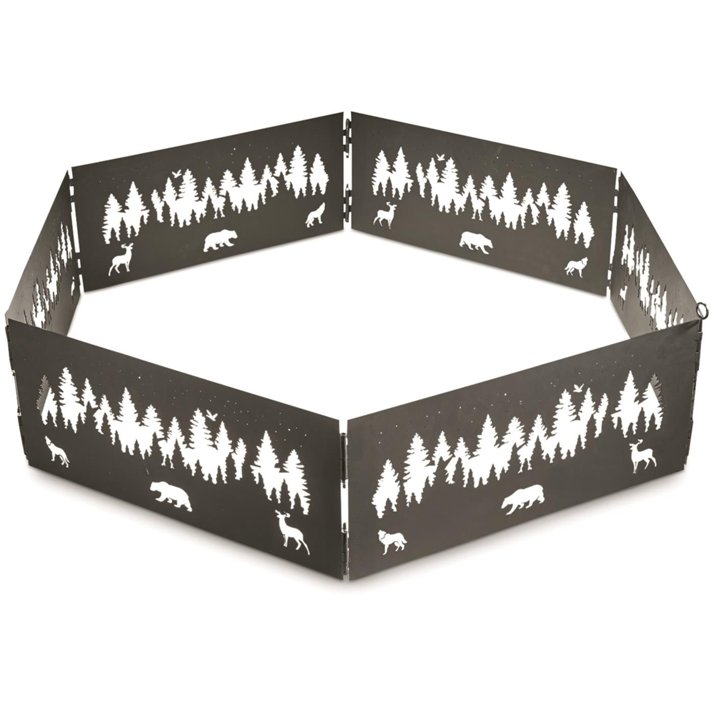 Guide Gear 36-Inch Portable Folding Heavy-Duty Metal Fire Pit Ring for ...