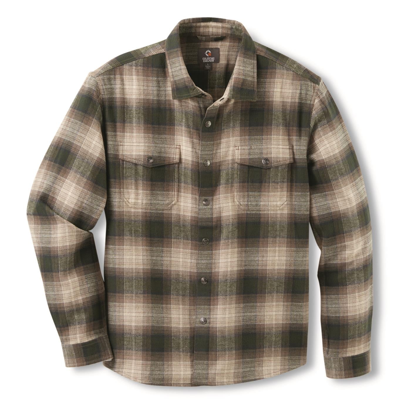 Guide Gear Heavyweight Flannel Shirt Jacket Hunter Green Plaid 3XL Tall ...