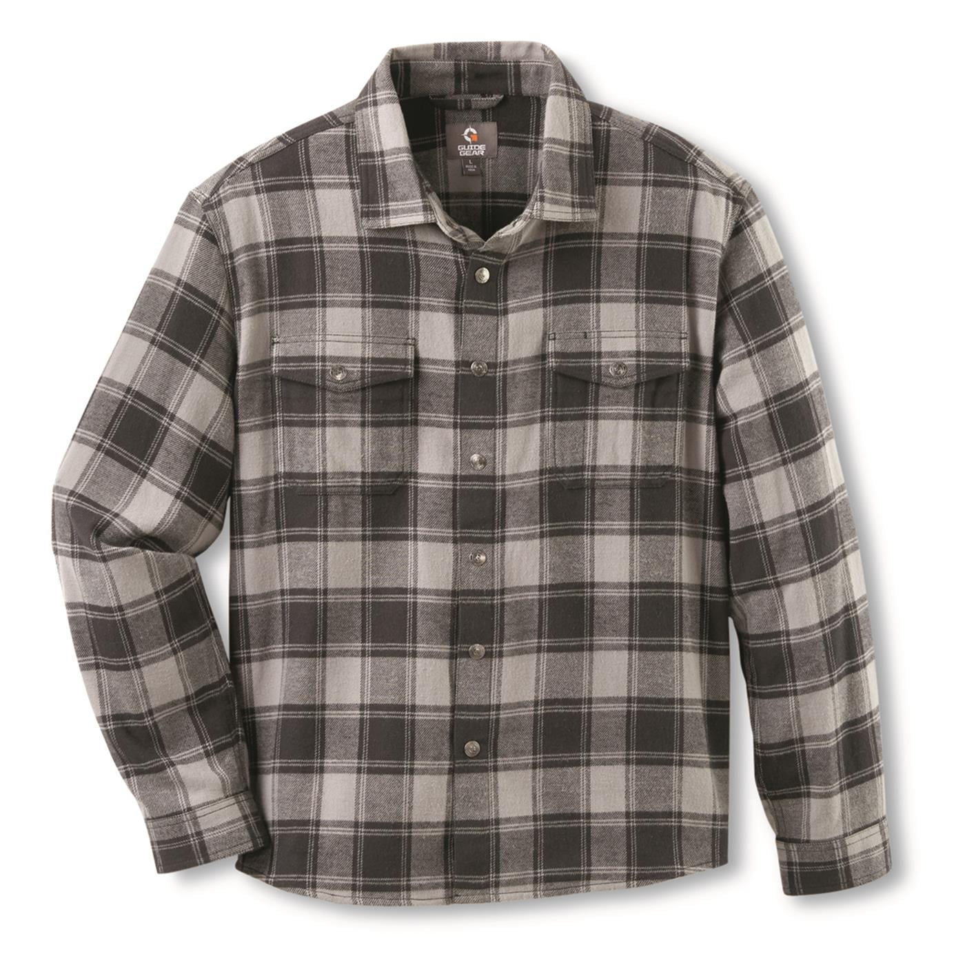 Guide Gear Heavyweight Flannel Shirt Jacket Coal Plaid 2XL Tall ...