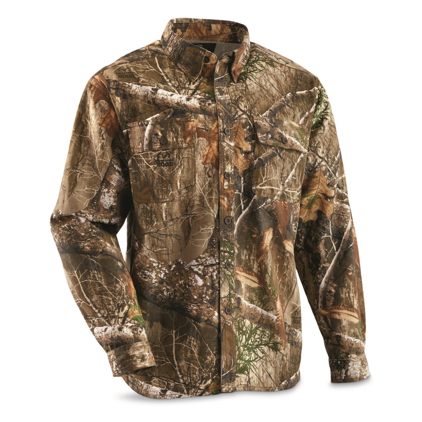 Guide Gear Men's Camo Hunter Button Up Long Sleeve Shirts for Hunting - Walmart.com