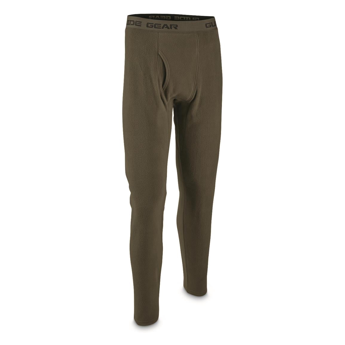 Guide Gear Men's Heavyweight Fleece Base Layer Bottoms Olive Brown ...