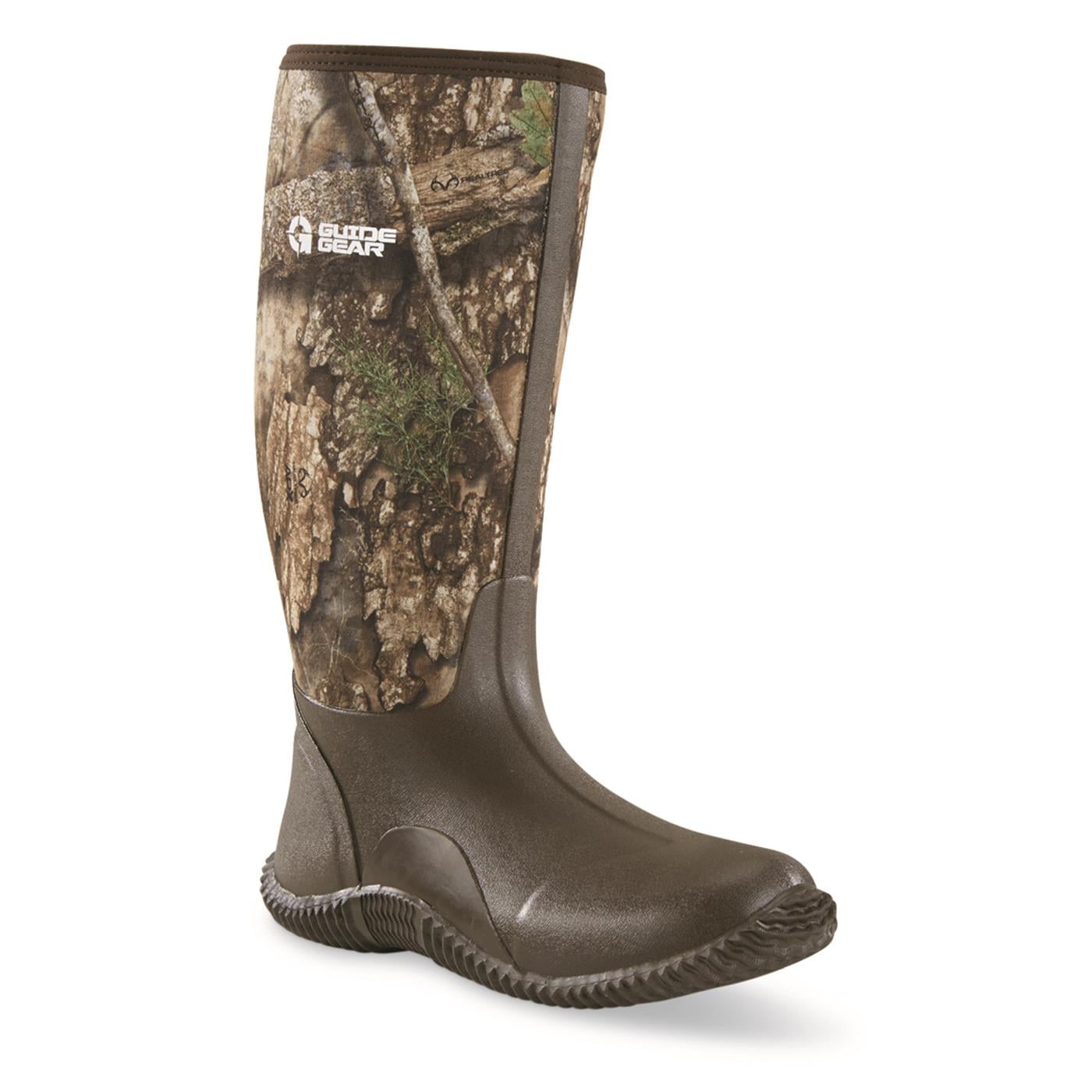 Guide Gear Men's High Camo Bogger Rubber Boots Realtree APX 14D (Medium ...