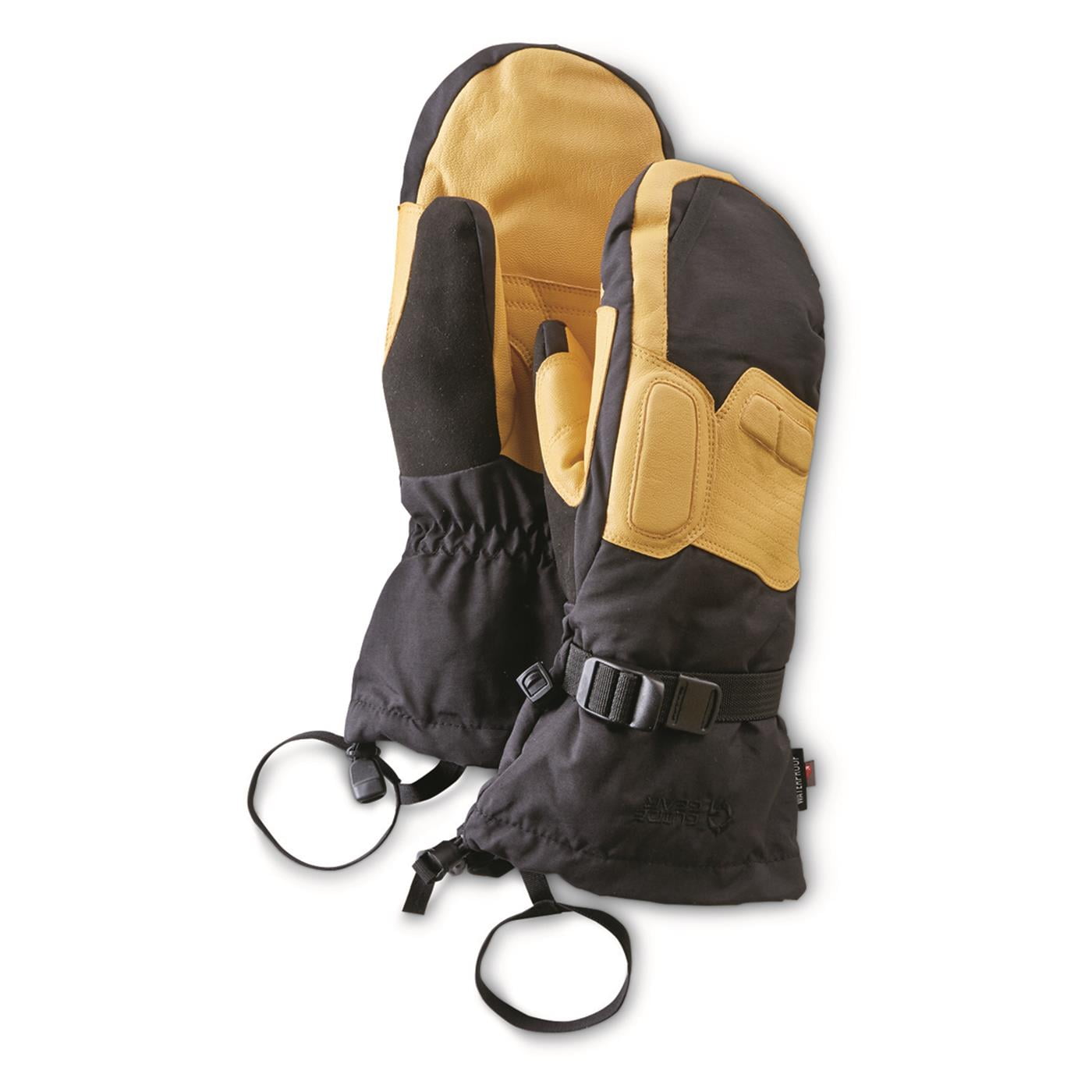 Guide Gear Monolithic Primaloft Waterproof Insulated Mittens Black/Tan ...
