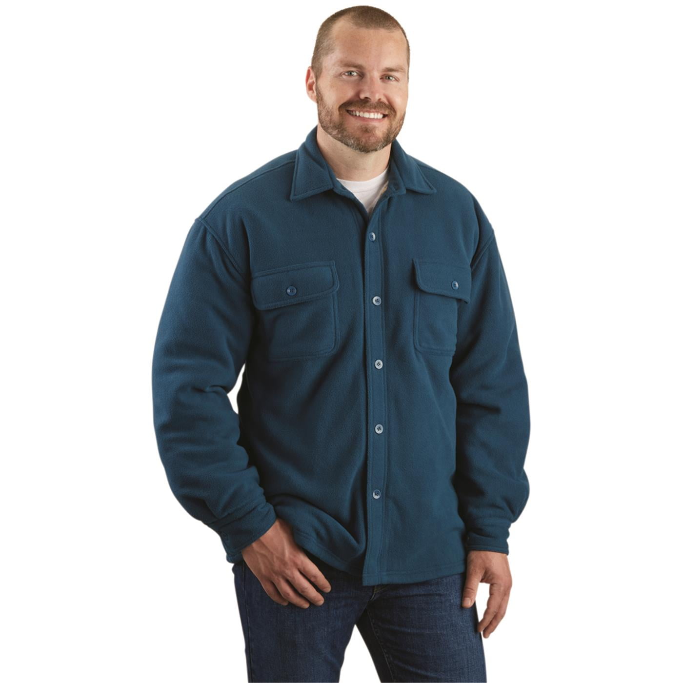 Guide Gear Men's Sherpa-lined CPO Shirt Jacket 2.0 Sailor Blue 3XL Tall ...