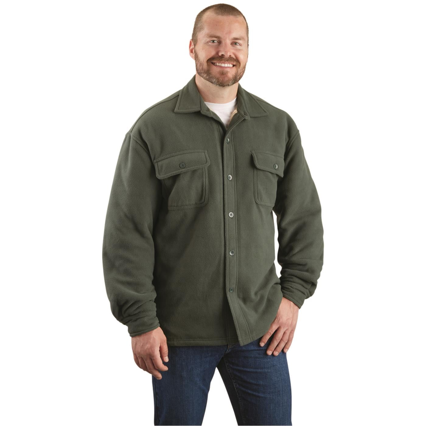 Guide Gear Men's Sherpa-lined CPO Shirt Jacket Pine Green XL - Walmart.com