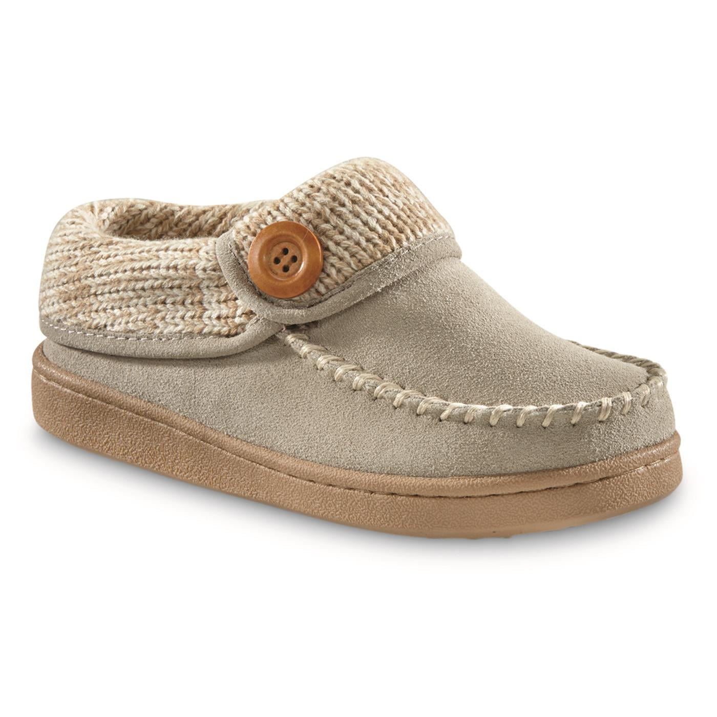 Guide Gear Women's Sweater Collar Moc Toe Clog Slippers Oxford Tan 8B ...