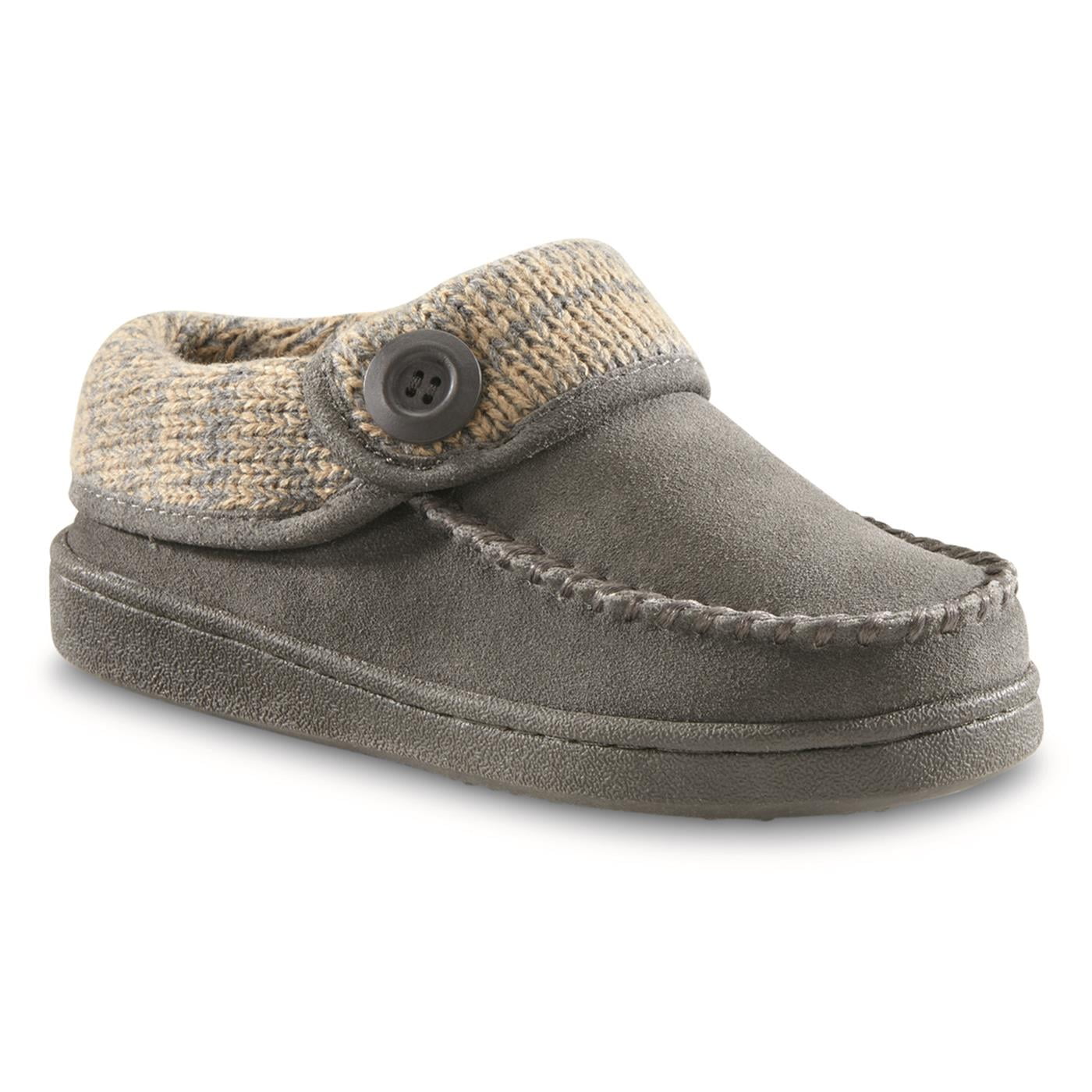 Guide Gear Women's Sweater Collar Moc Toe Clog Slippers Gray 8B (Medium ...