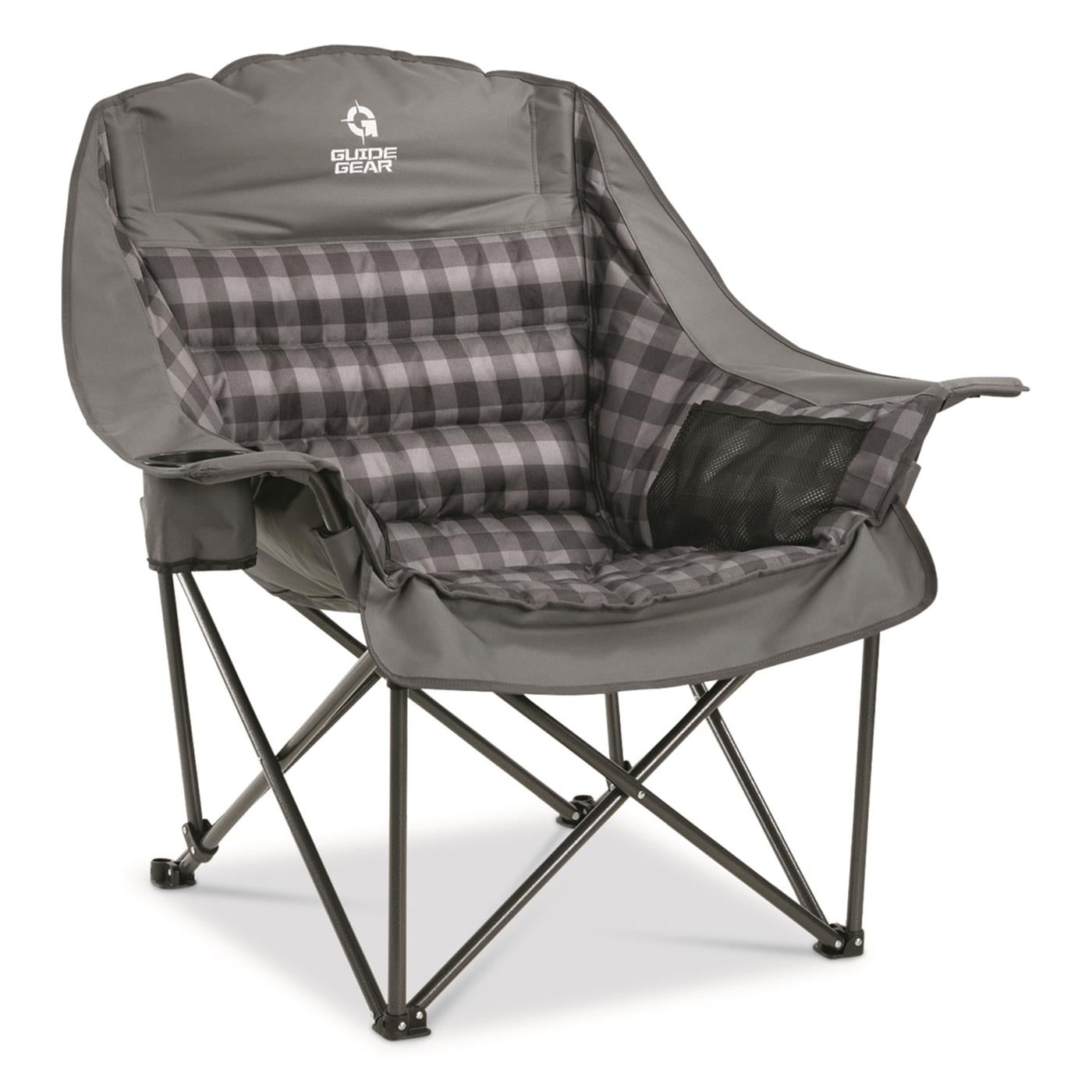 Guide Gear Oversized XL Camping Chair, 400-lb Capacity, Padded, Gray ...