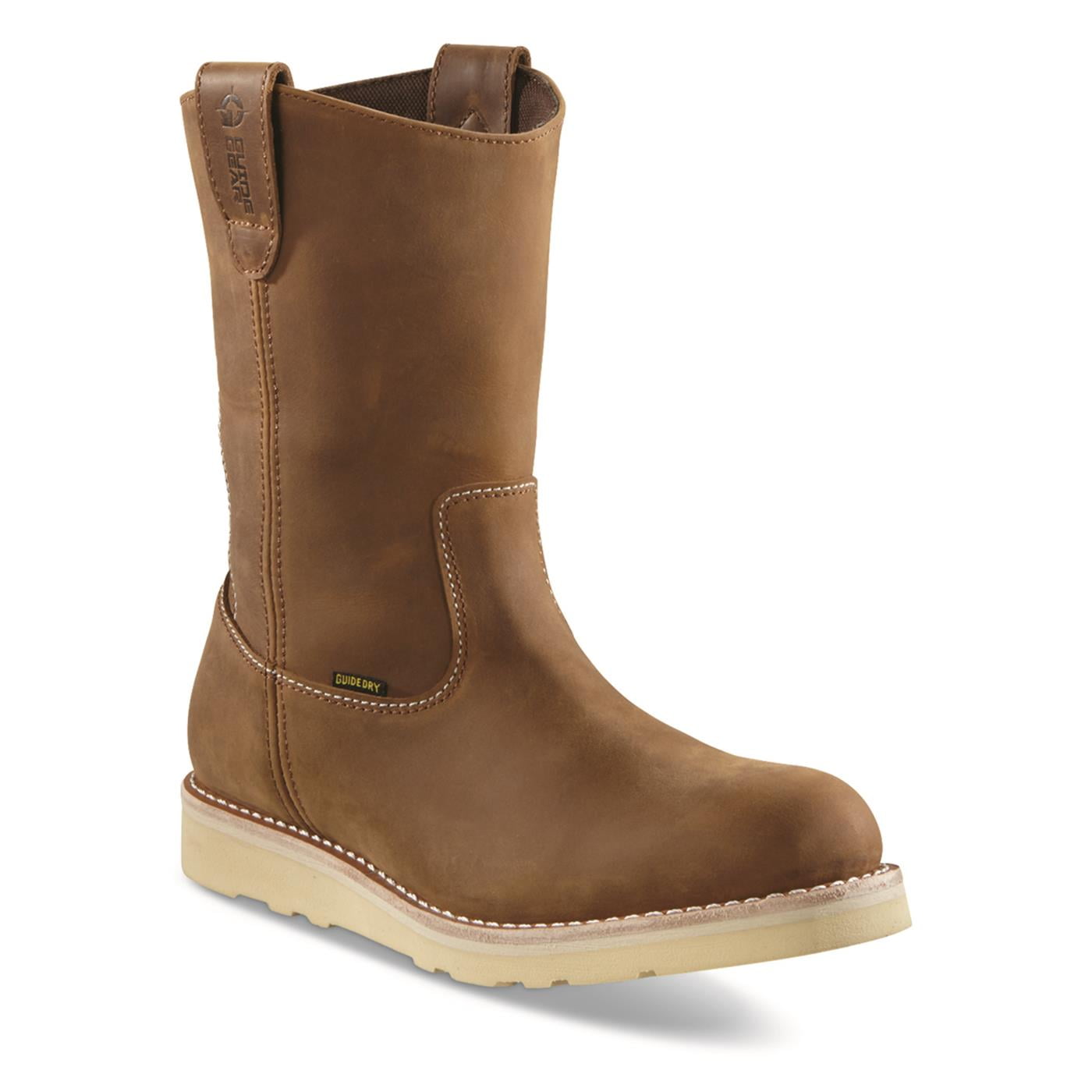 Guide Gear Wedge 10" Waterproof Wellington Work Boots Brown 13 2E (Wide ...