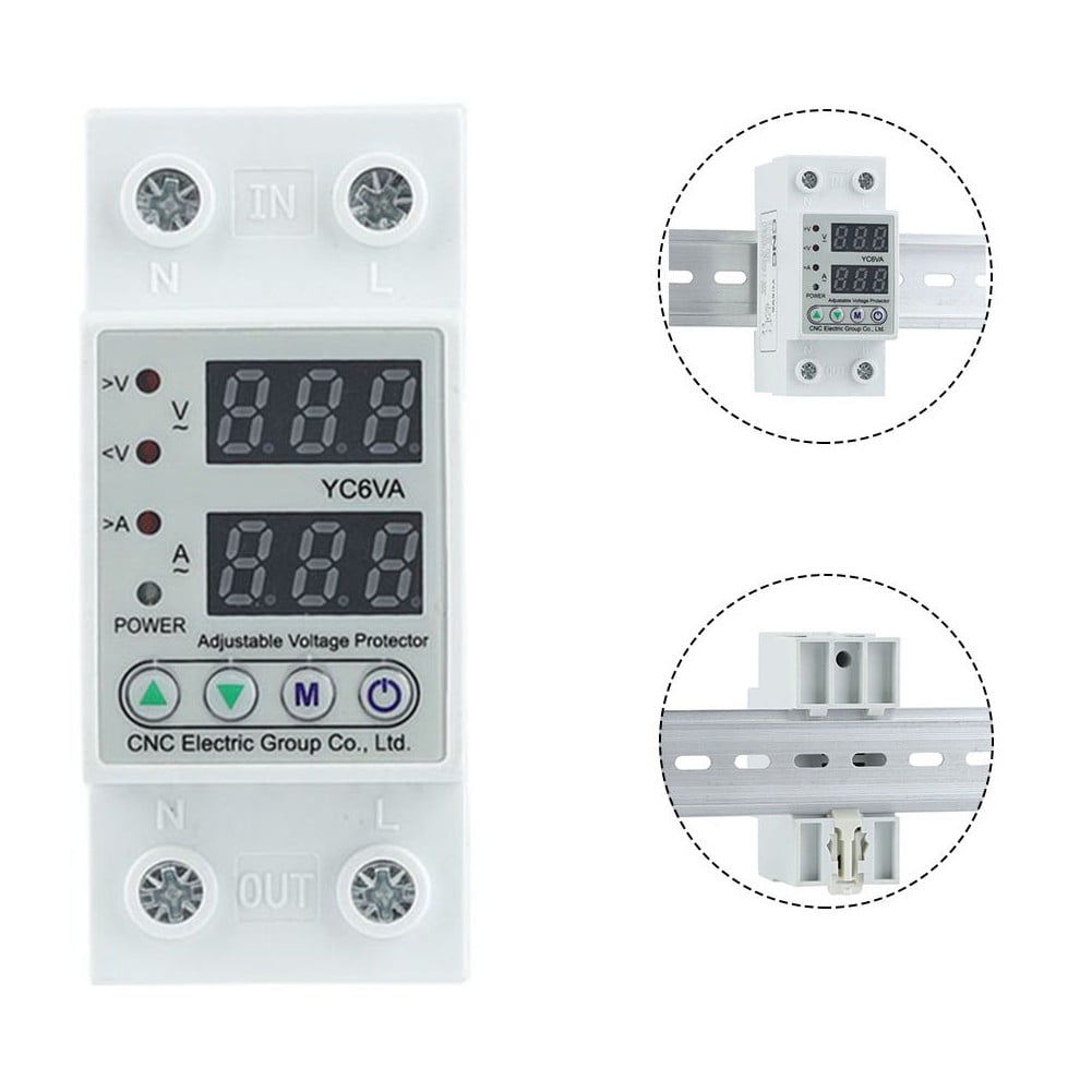 Guide rail adjustable digital double display current limiting AC 230V ...