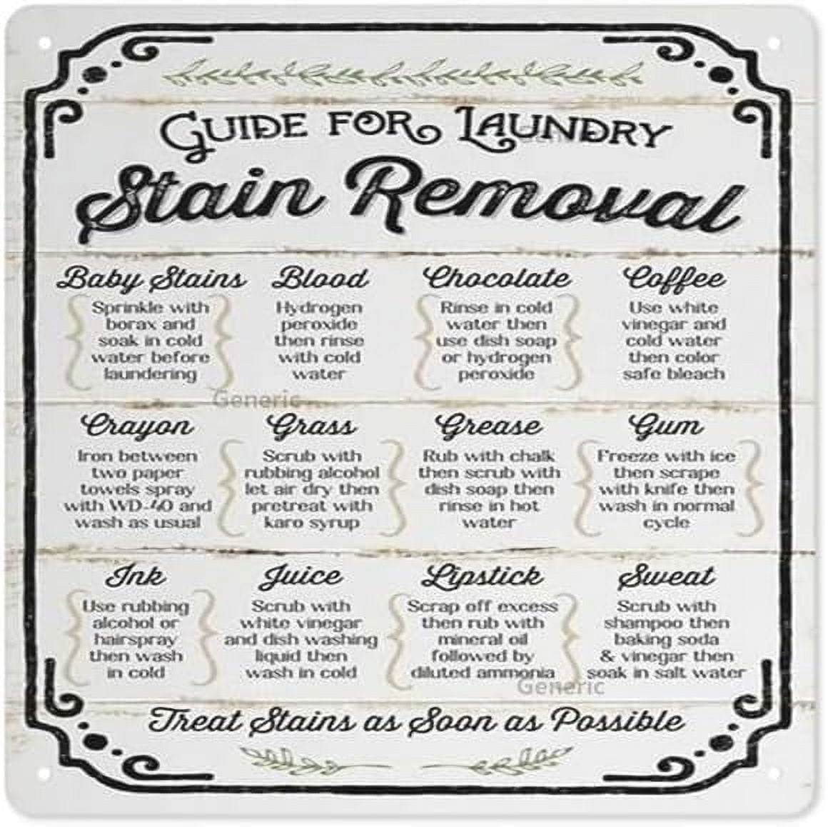 Guide for Laundry Stain Removal Rustic Sign Farmhouse Wall Sign Metal ...