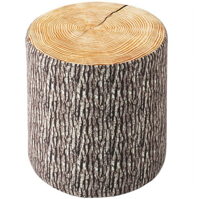 Guidecraft 12" Round Soft Upholstered Log Stool in Brown - Walmart.com