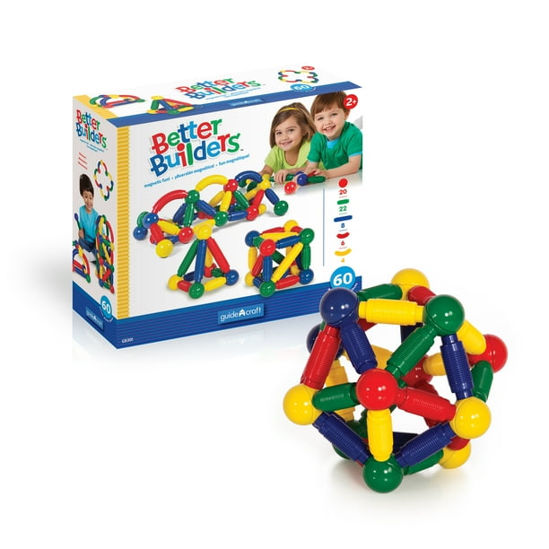 Guidecraft Better Builders 60 - Piece Magnetic Ball and Rod ...