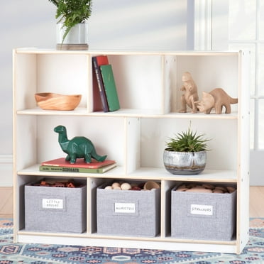 Guidecraft EdQ White Bookshelf Organizer: Kids' Classroom Storage Unit ...