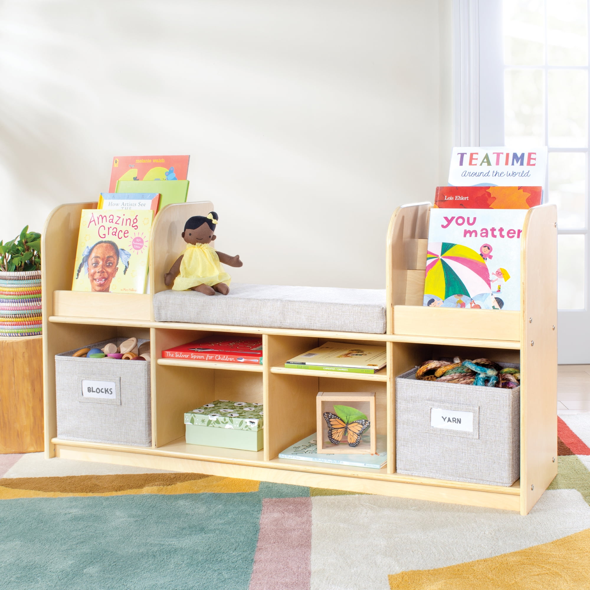 Free Shipping! Guidecraft EdQ Kids' Wood Furniture Bedroom Bookshelf ...