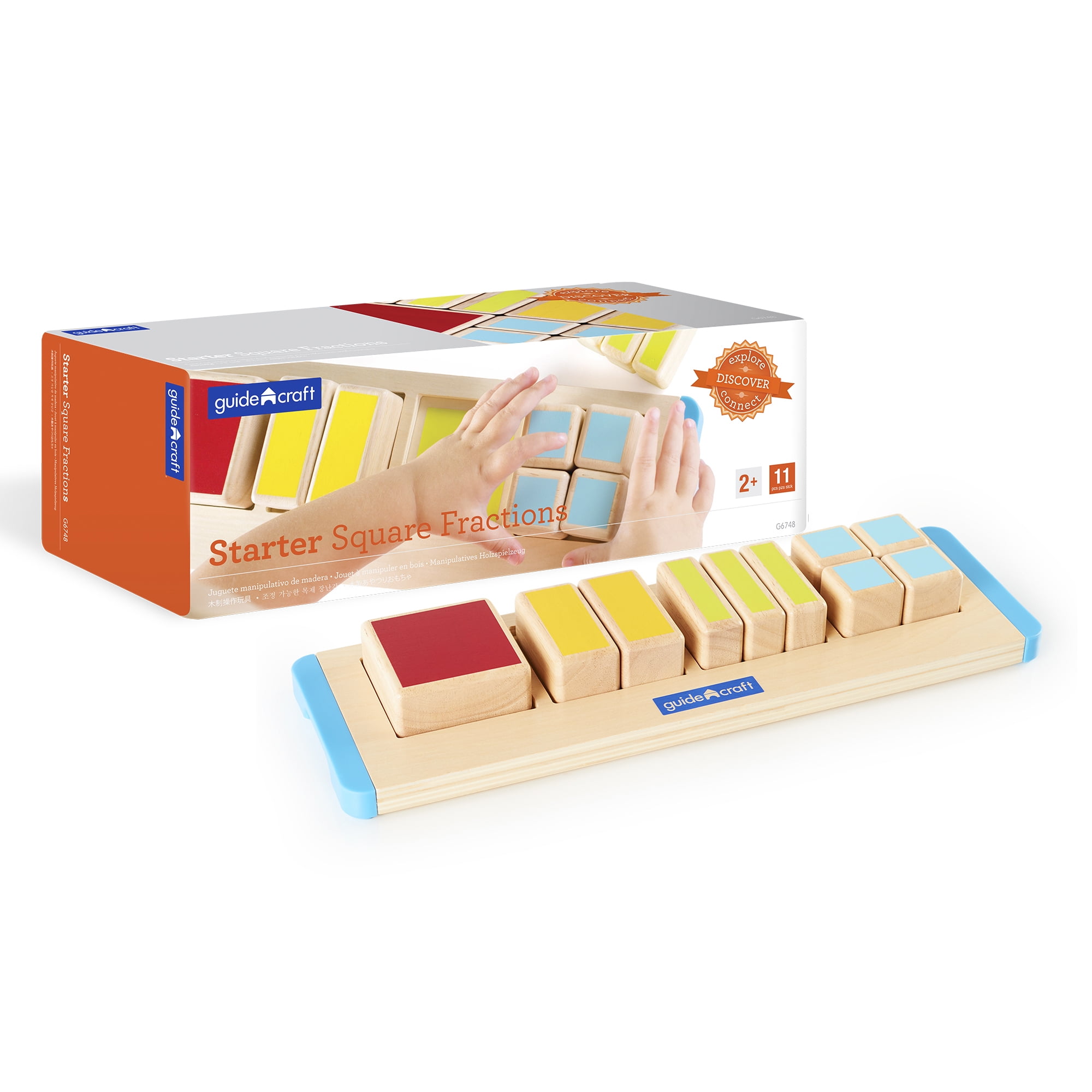 Guidecraft Guidecraft Colorful Starter Square Fractions - Wooden Early ...