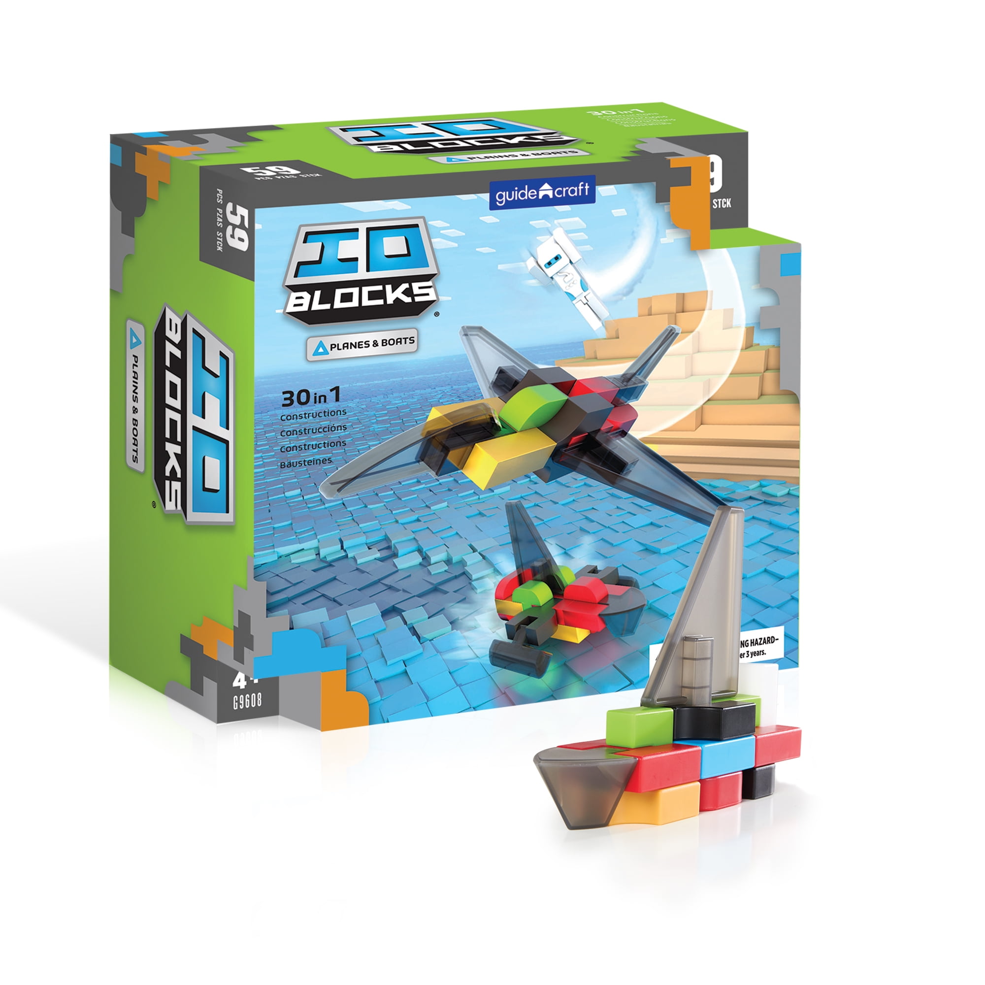 Guidecraft Guidecraft IO Blocks Planes and Boats Set: Vehicles Building ...