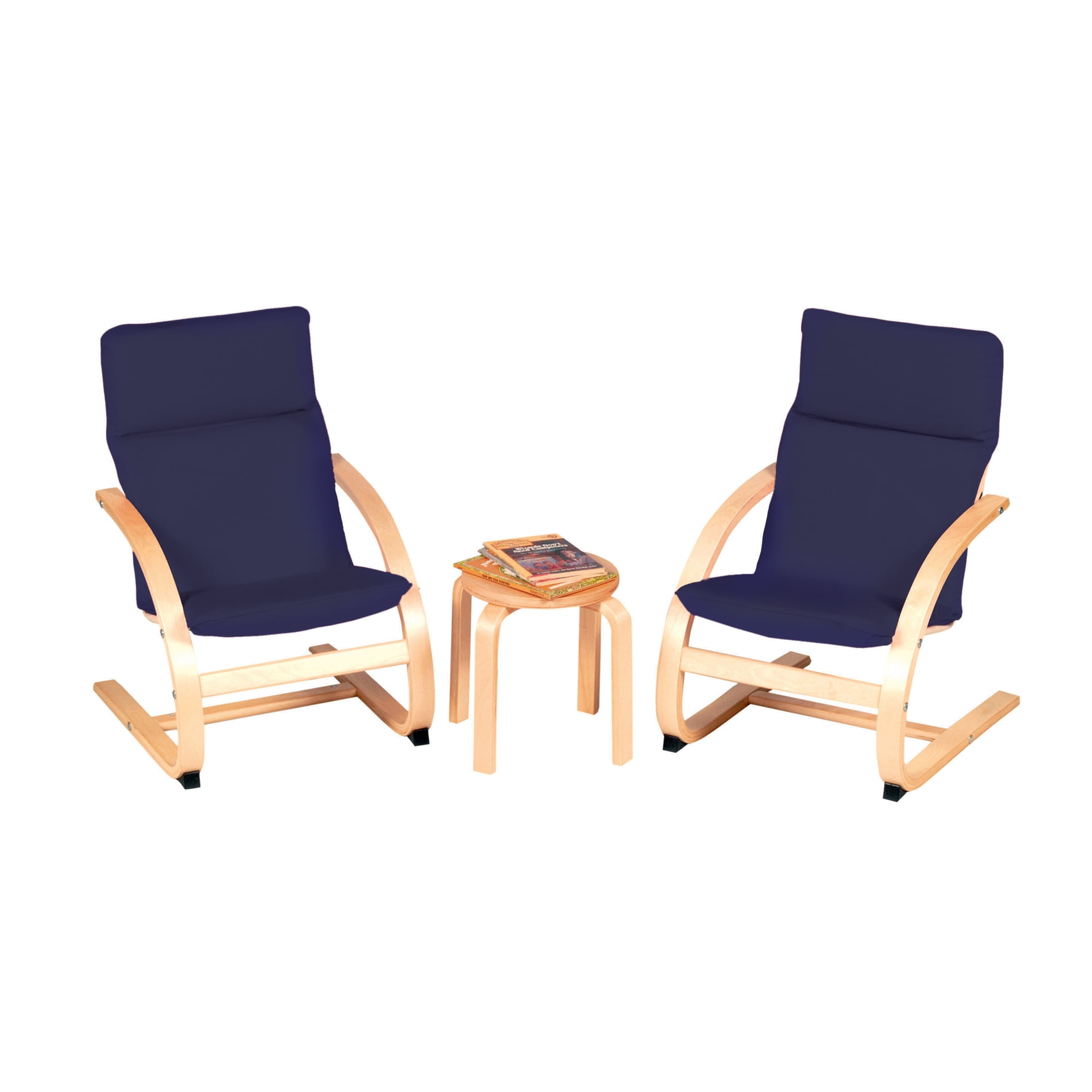 Guidecraft Kiddie Rocker, Set of 2 Blue Cushioned Children's Rocker ...