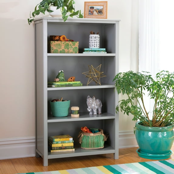 Guidecraft Kids' Deluxe Taiga 4 Shelf Bookshelf - Gray: Children's ...