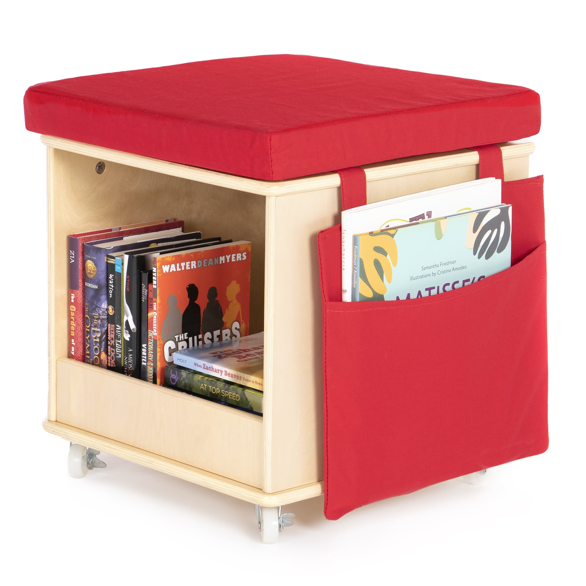 Guidecraft Storytime Roller Cube Stool: Classroom Stool with Wheels ...