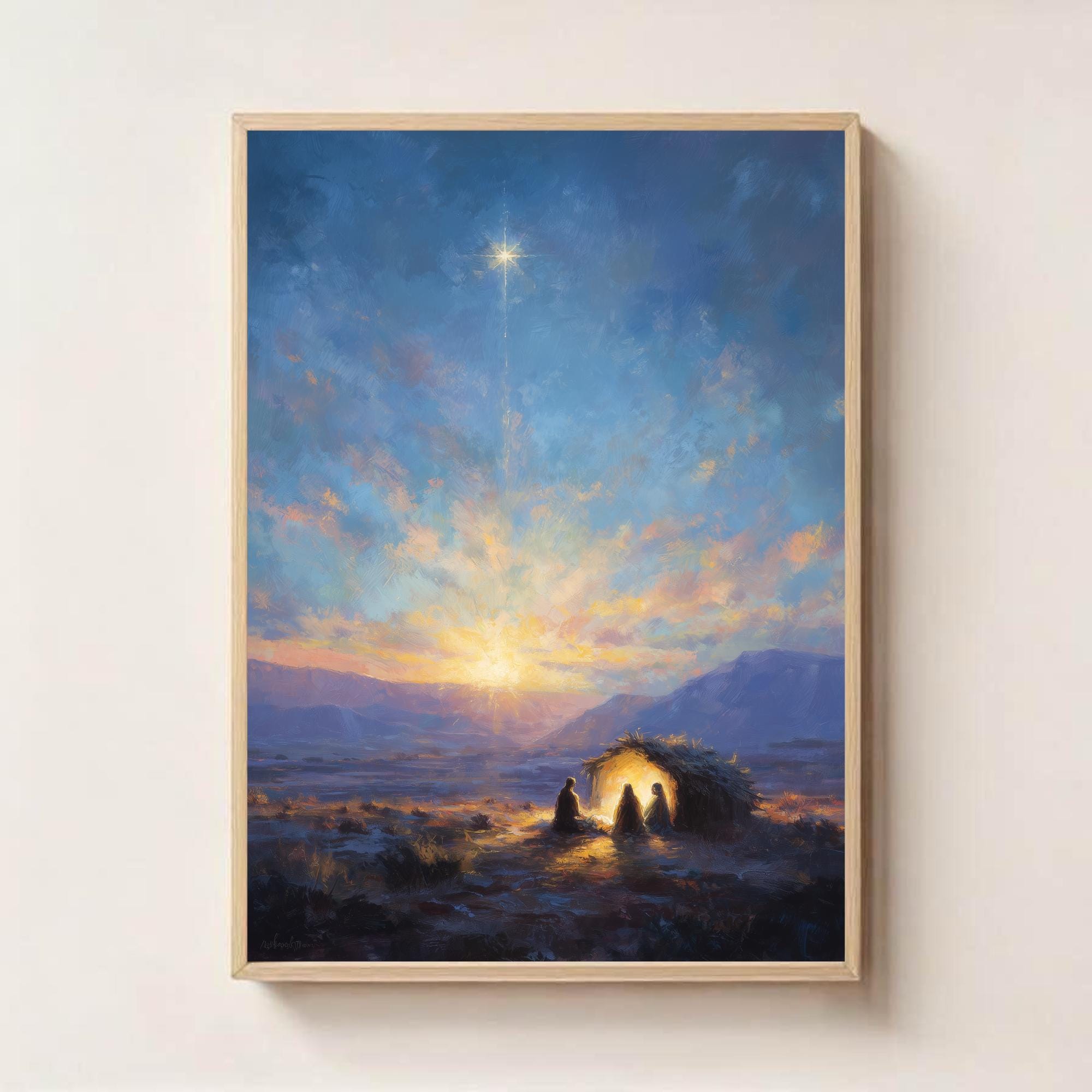 Guided By The Light – Star Of Bethlehem Print, Nativity Kristmas Wall ...