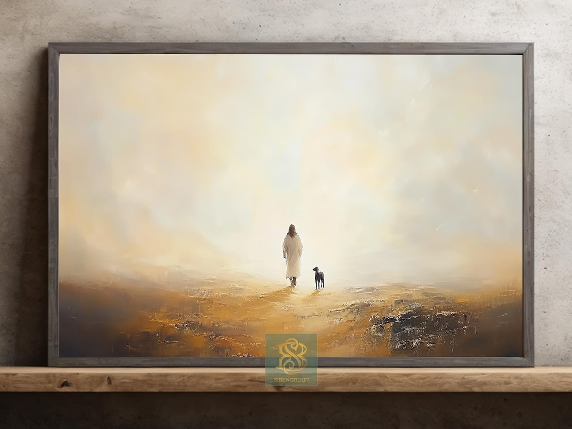 Guiding Light Print, Jesus With Lamb Print, Spiritual Journey Wall Art ...