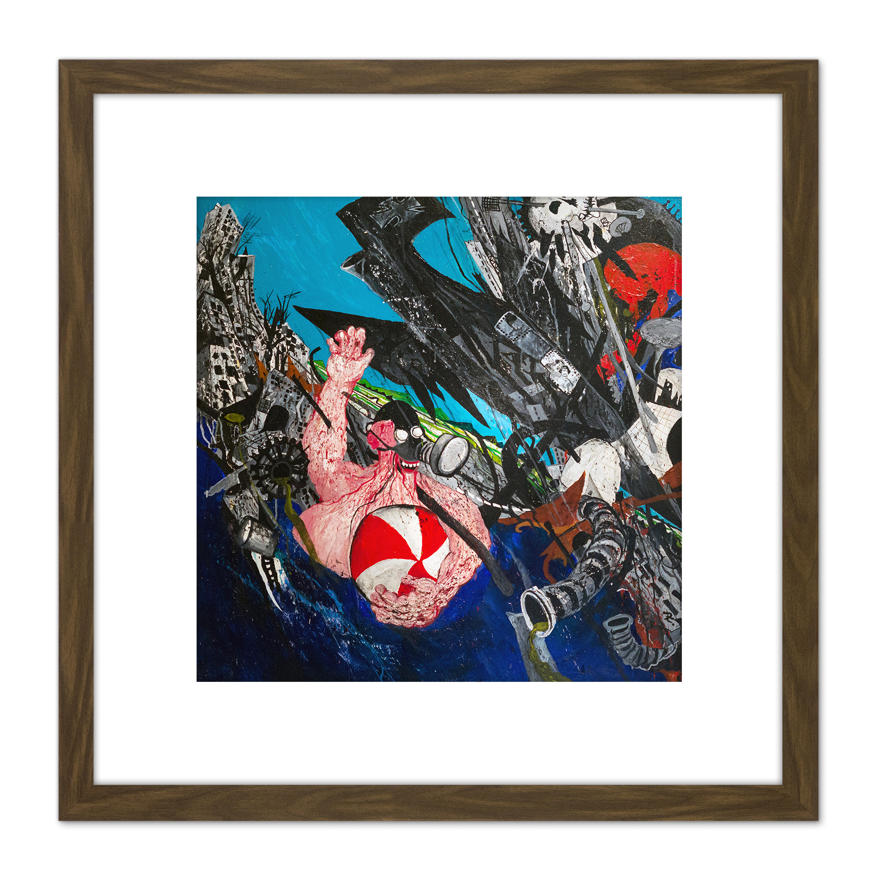 Guido Zingerl Biotop Painting 8X8 Inch Square Wooden Framed Wall Art ...