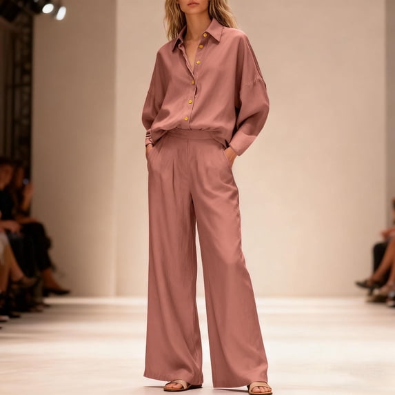 Guieoi Matching Outfits for Women Casual Solid-Color Cotton-Linen Shirt ...