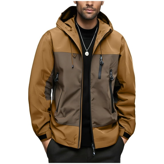 Guieoi Mens Coats Outerwear Winter Jackets Clearance Men's Color ...
