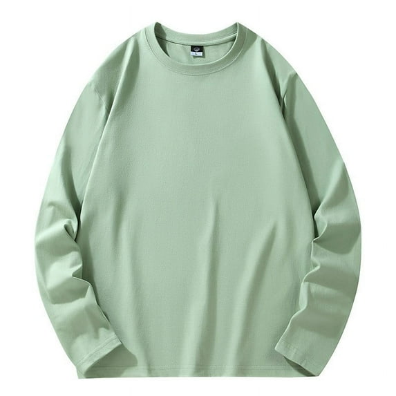 Guieoi Mens Shirts under $5.00 Men's Casual Solid Color Round Neck Long ...