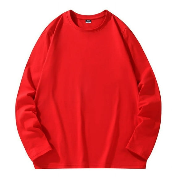 Guieoi Mens Shirts under $5.00 Men's Casual Solid Color Round Neck Long ...