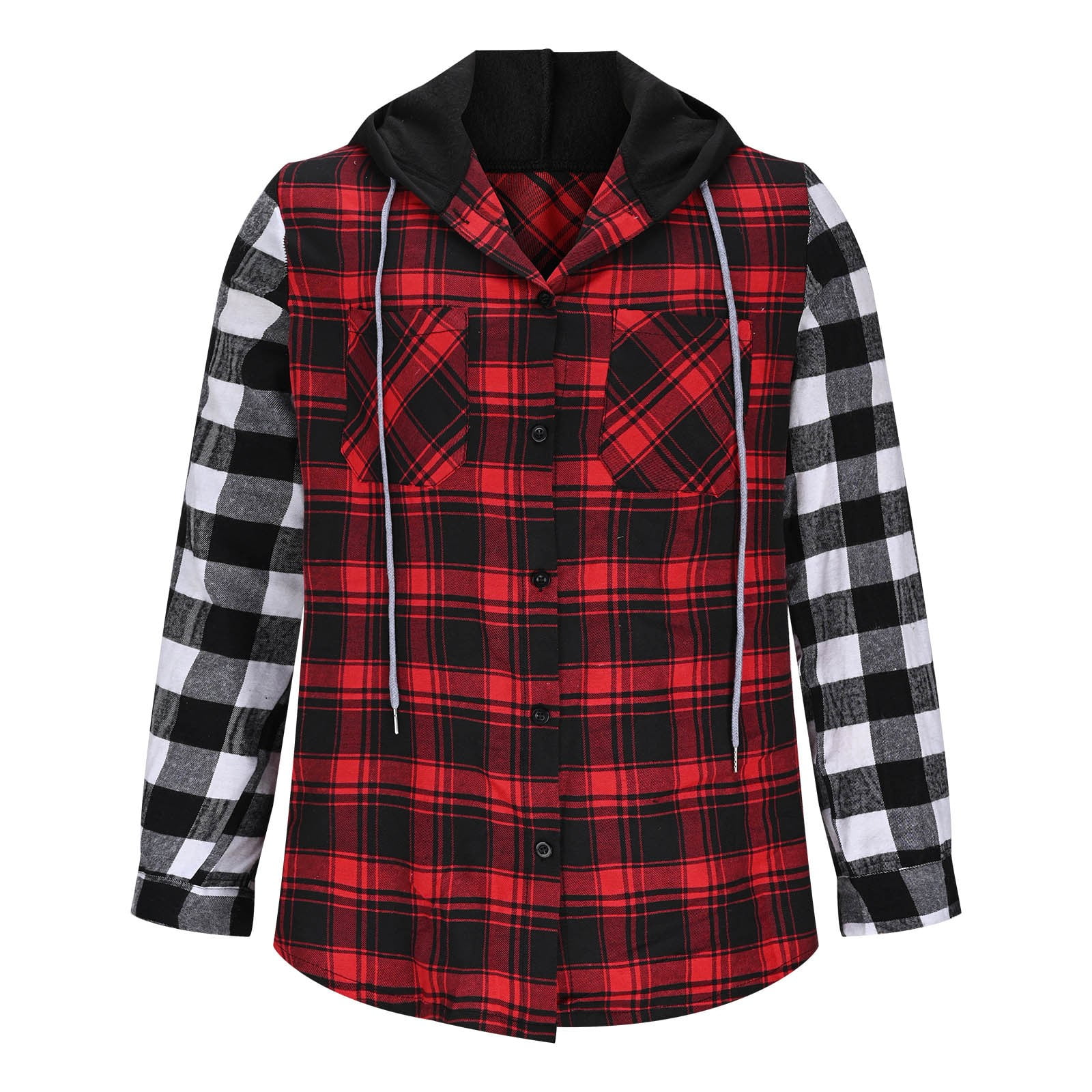 Guieoi Mens Shirts under $5.00 Men's Hooded Casual Button Down Brushed ...