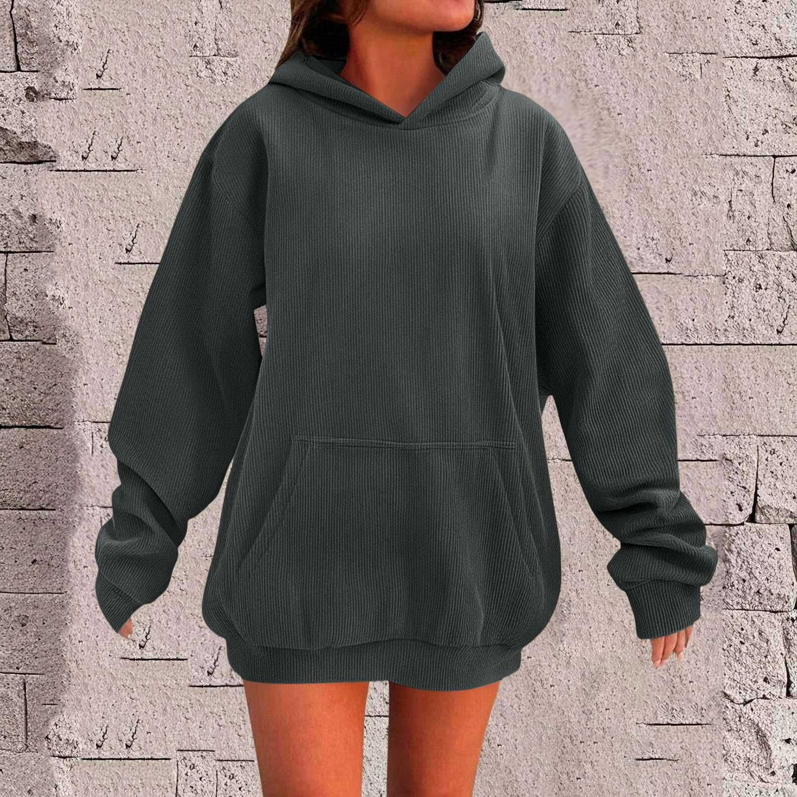Guieoi Sweatshirts for Women Plus Size under $10.00 Women's Solid Color ...