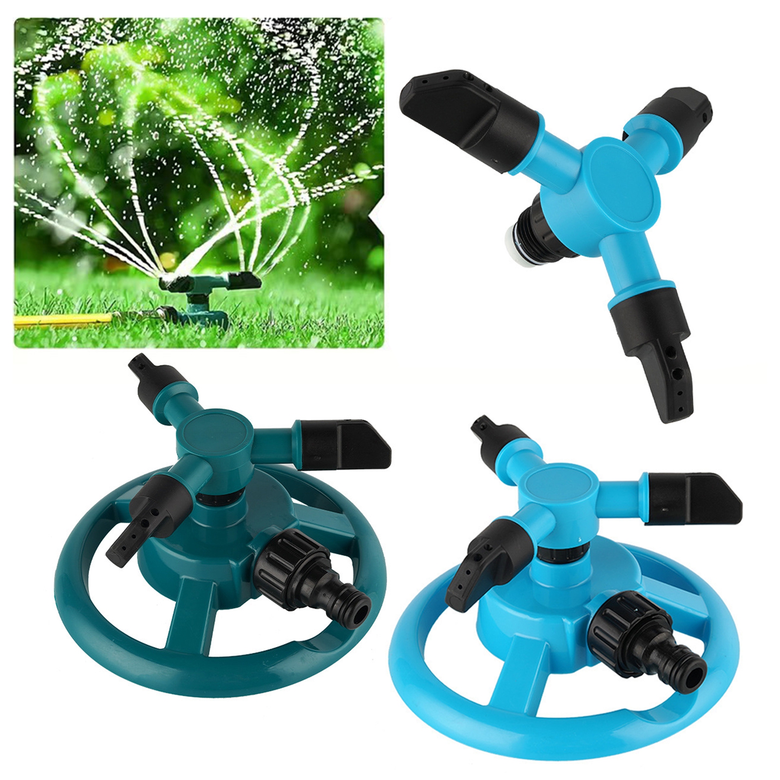 Guiexla 1/2Pcs 360-Degree Rotating Lawn Sprinkler Automatic Garden ...