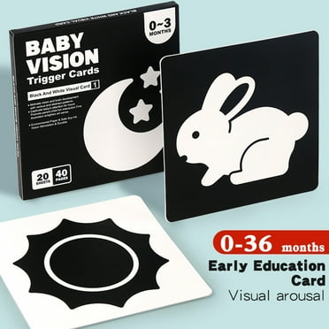 SHELLTON High Contrast Baby Flashcards, Black and White Newborn Brain ...