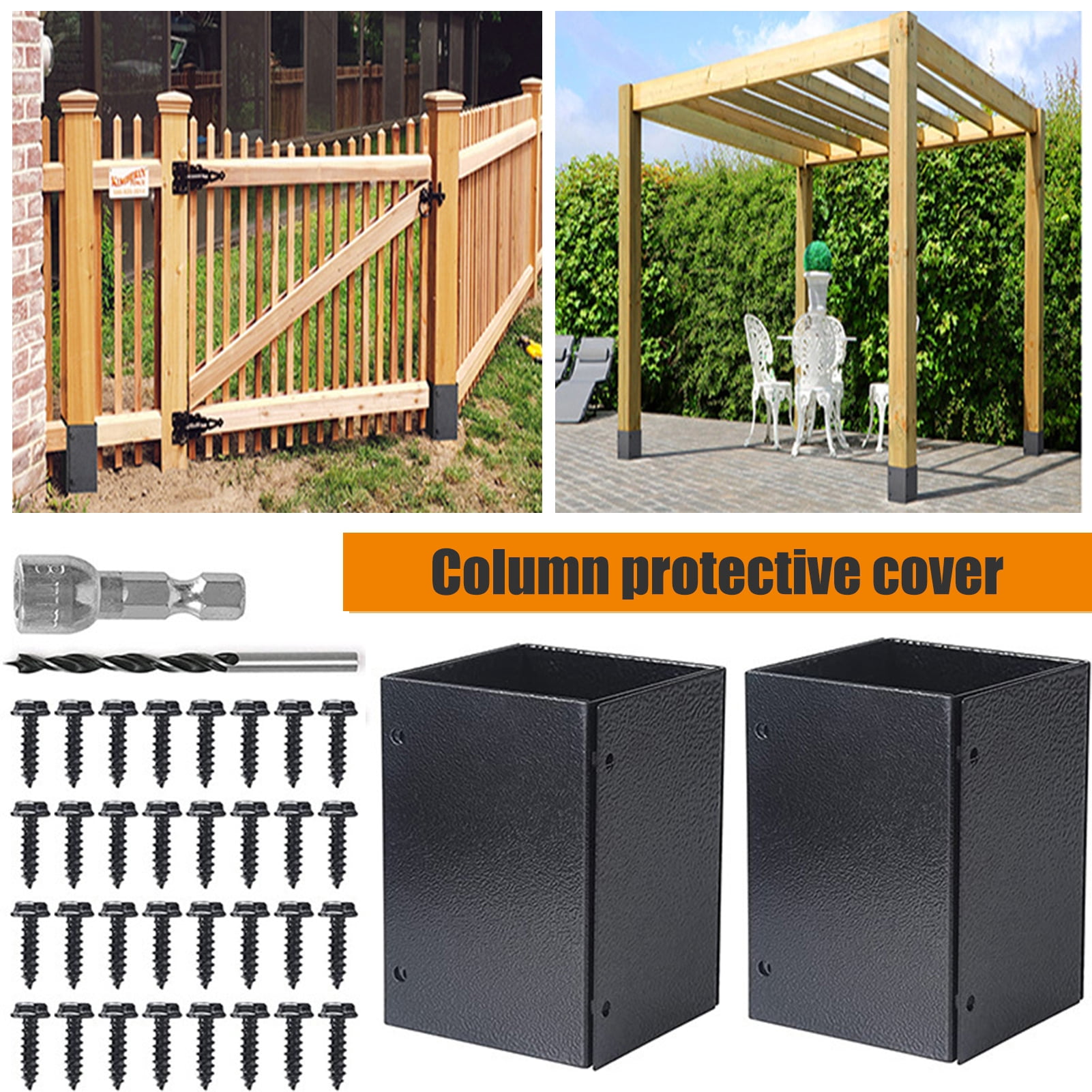 Guiexla 1 Set Column Protect Cover Adjustable Waterproof Rust-Proof ...