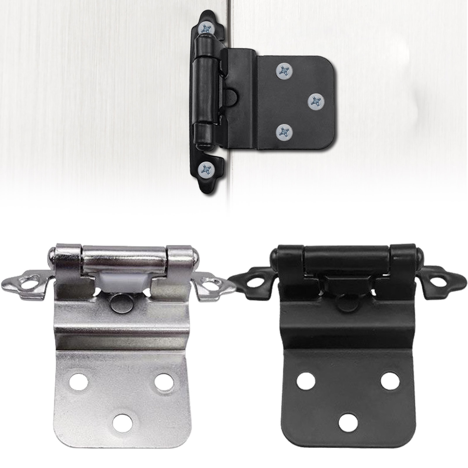 Guiexla 10 Pcs American Hinges Inset Spring Matte Cabinet Hinges Self ...